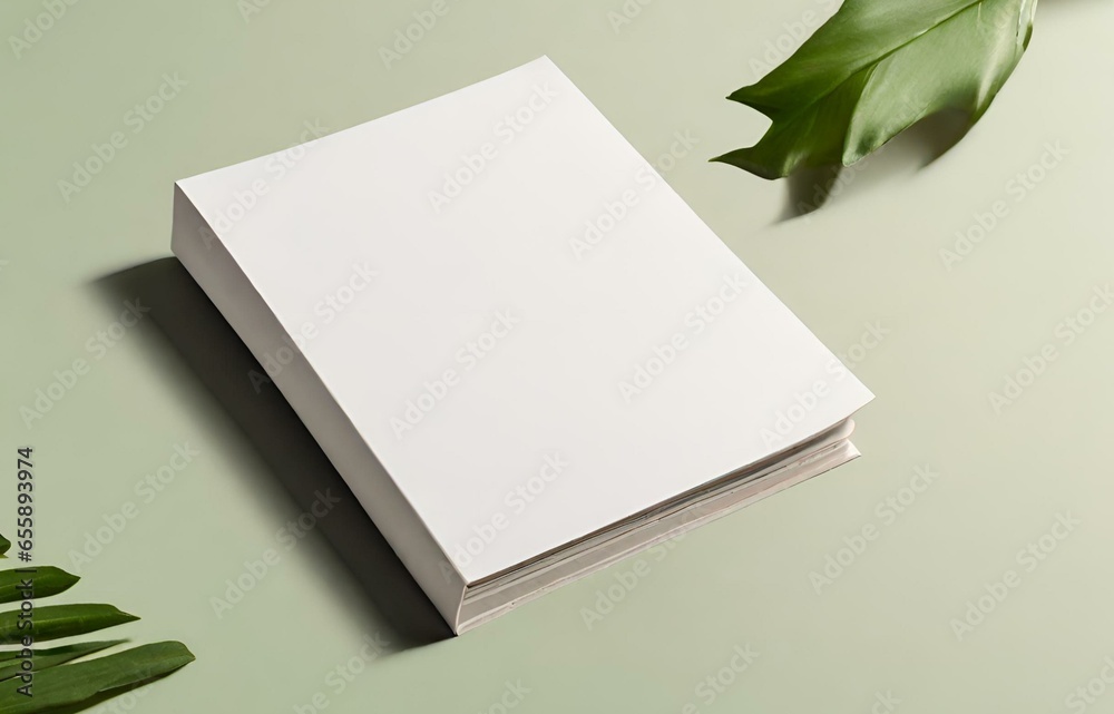 Blank book cover mockup layout design with shadows for branding. Vector ...