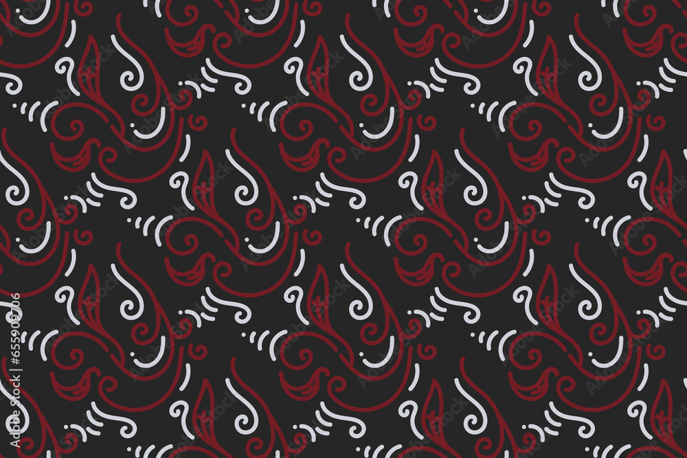 vintage pattern. red, black and white background with vintage ornament ...