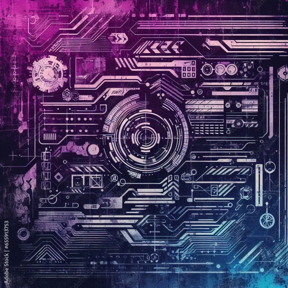 Grunge futuristic texture background with colorful gradient and ...