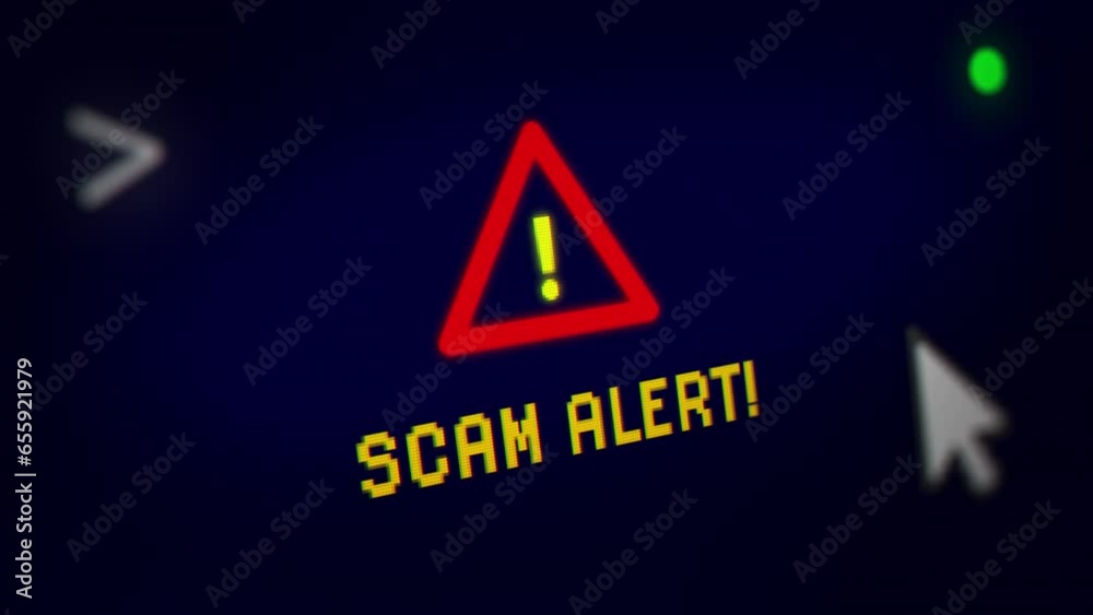 Animated "SCAM ALERT!" Alert Blinking on the Command Line. Seamless ...
