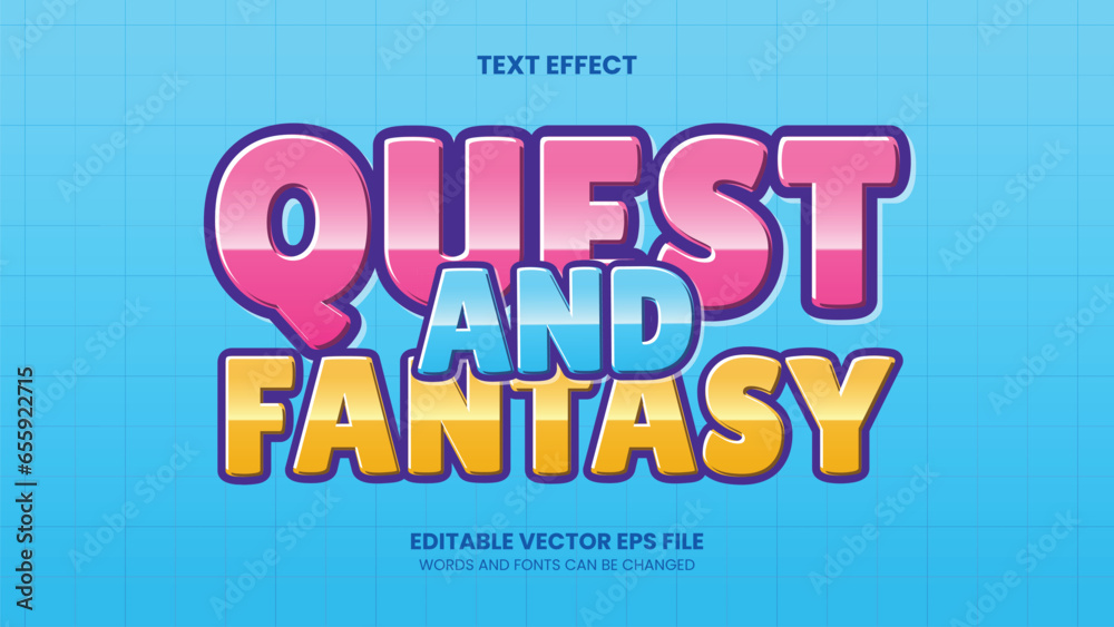 Cute Game Kids text effect editable cartoon and comic text style Stock ...