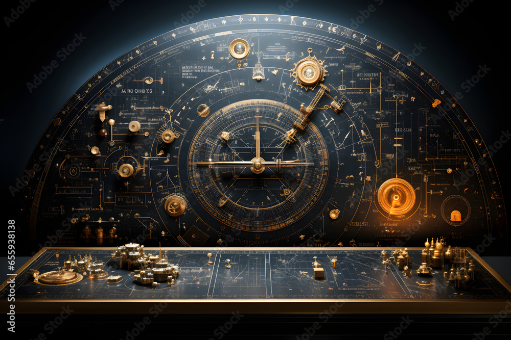 Chalkboard filled with equations and diagrams, review the concept of ...