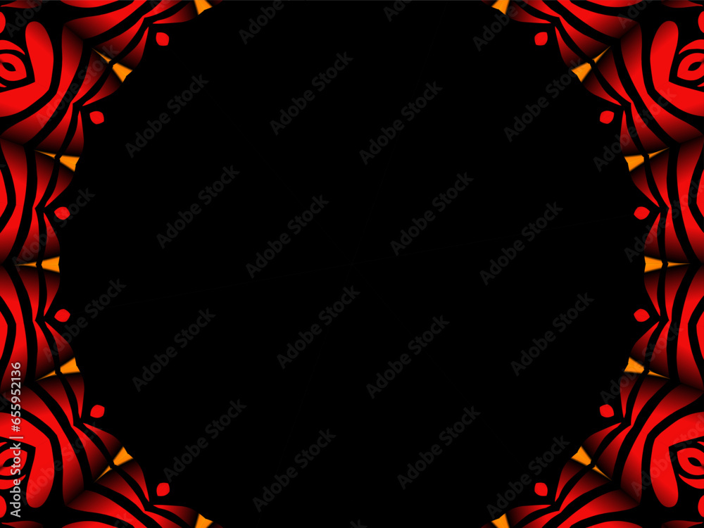 Luxurious frame colourful batik ethnic dayak aztec Kalimantan pattern ...