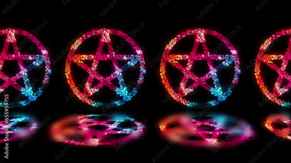 Pentagram Symbol Animation with Reflection Effets .The Famous Spiritual ...