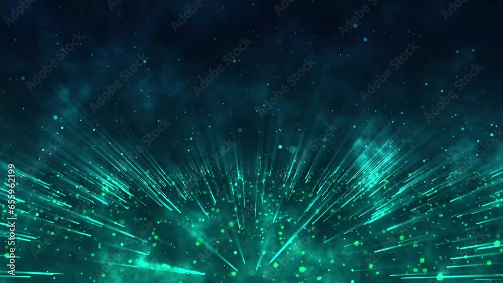 Abstract cyan color particle Animation. Particle background 4k video ...