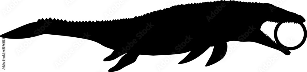 Mosasaurus Dinosaur Silhouette. Dinosaur SVG Types of dinosaurs ...