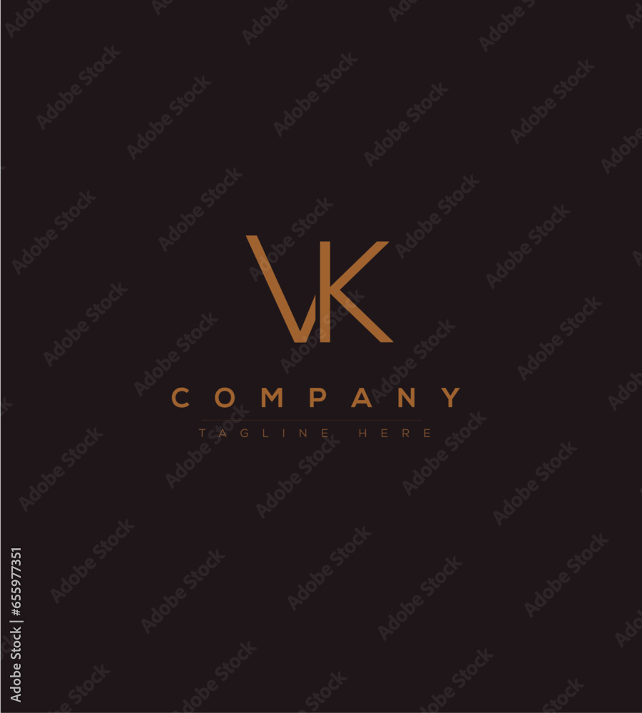 Modern Signature letter VK logo design. Minimal VK initial based icon ...