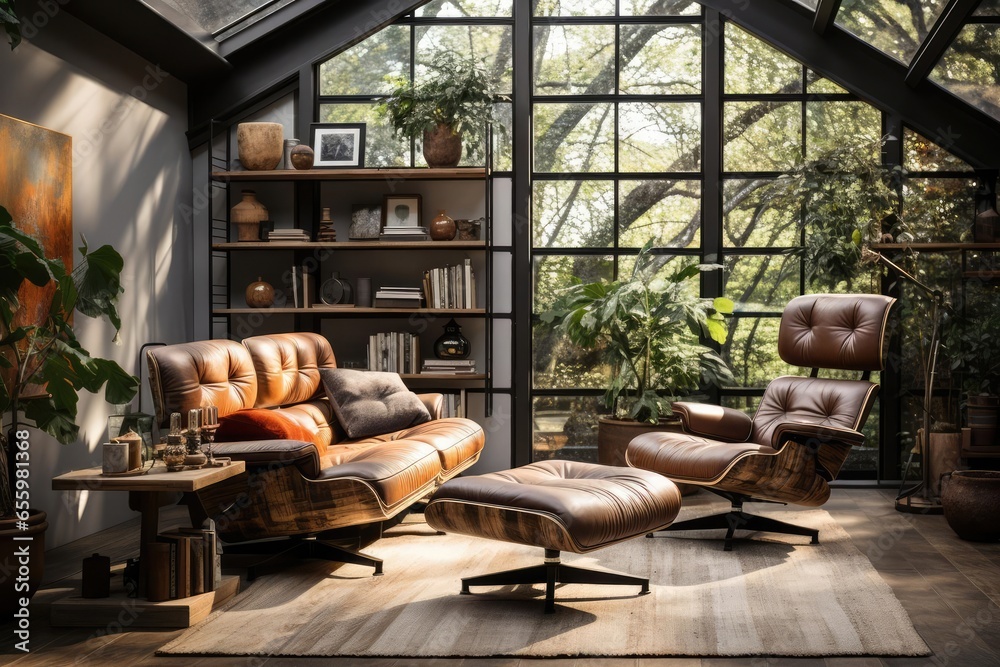 modern industrial reading room with light natural materials with modern ...