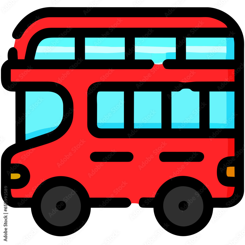 vector svg london bus icon, bold outline illustration Stock Vector ...