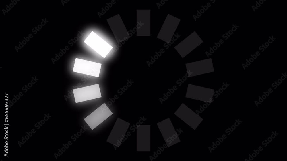 Loading Circle Video with Glow. Loading Animation on Transparent Background. Download Progress ...