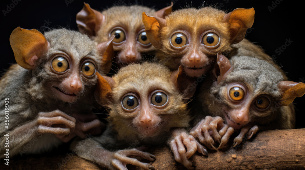 Group of Philippine tarsiers Carlito syrichta Stock Photo | Adobe Stock