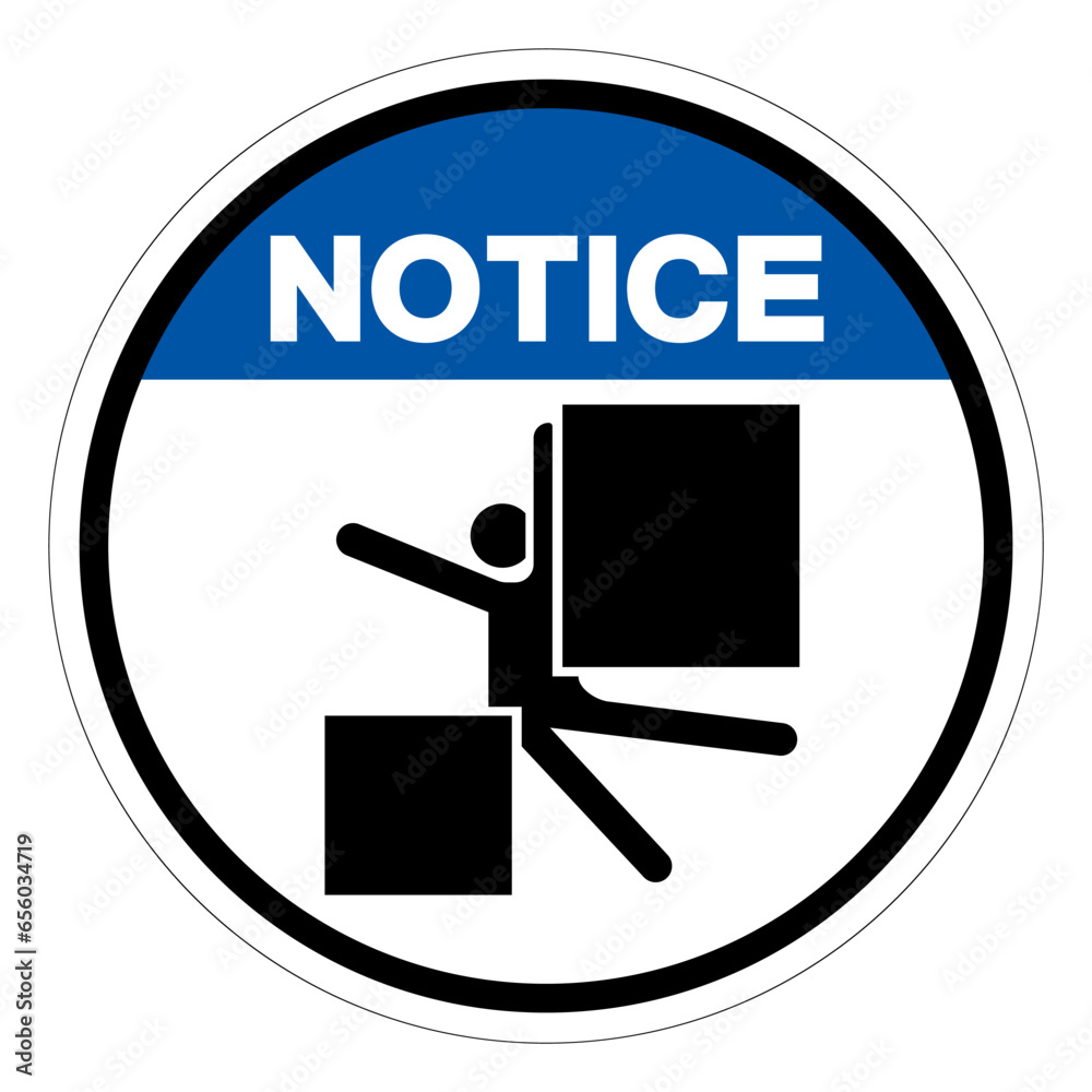 Notice Crush From Equipment Will Injury Or Kill Symbol Sign, Vector ...