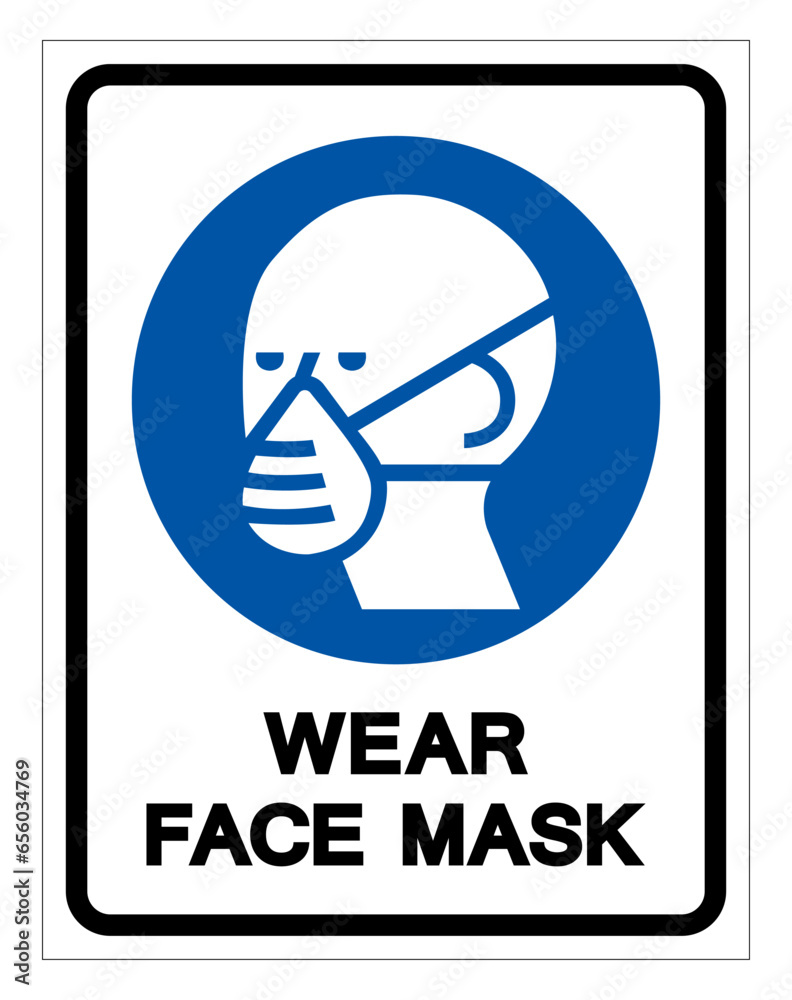 Wear Mask Symbol Sign, Vector Illustration, Isolate On White Background ...