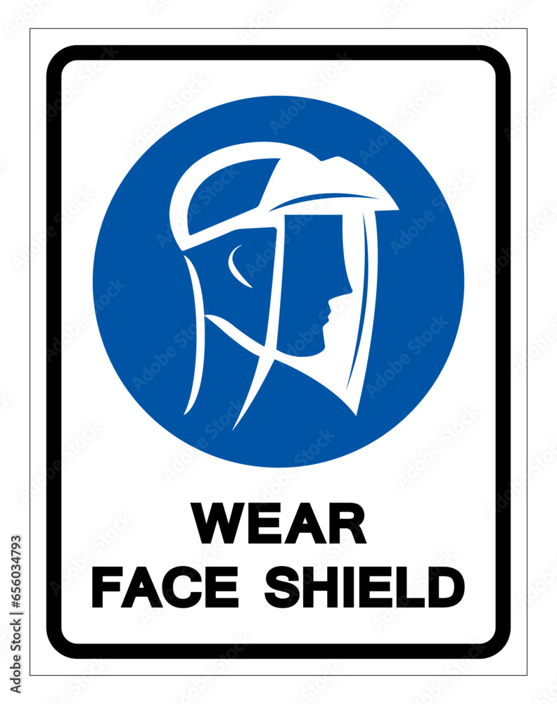 Wear Face Shield Symbol Sign ,Vector Illustration, Isolate On White ...