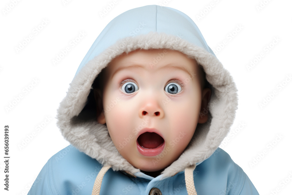 shocked baby surprised and scared, png file of isolated cutout object ...
