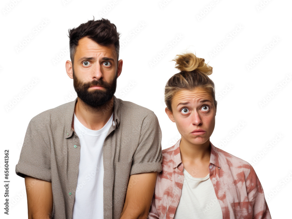 sad couple with family problems, png file of isolated cutout object on ...