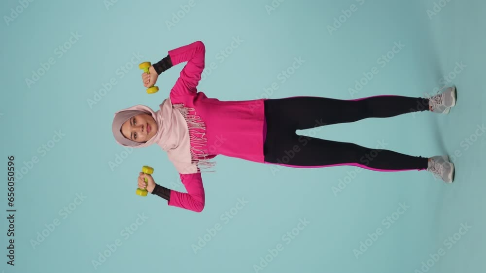 Full-sized isolated video capturing an attractive young woman wearing a ...