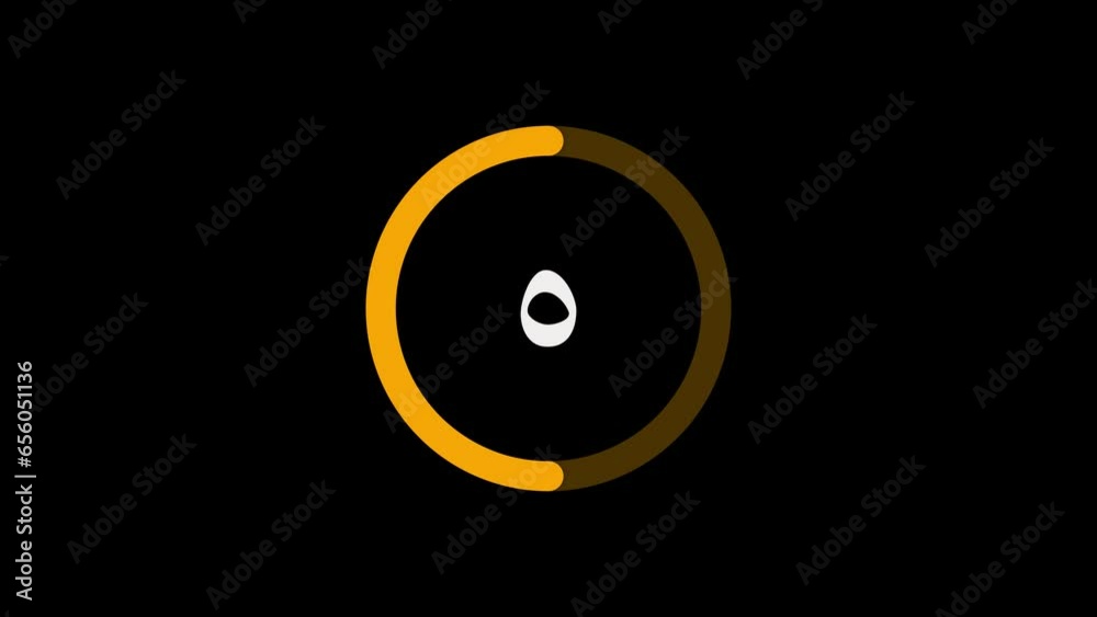 10 seconds gold circle Arabic character countdown timer on black ...