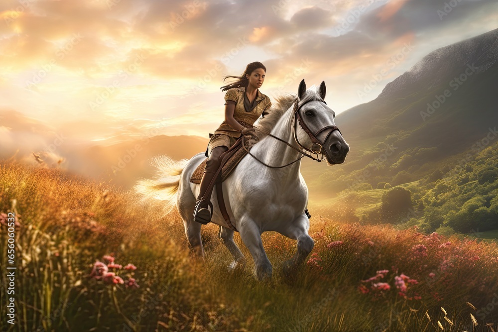 Exhilarating Horseback Riding Adventure: Galloping Across Open Fields ...