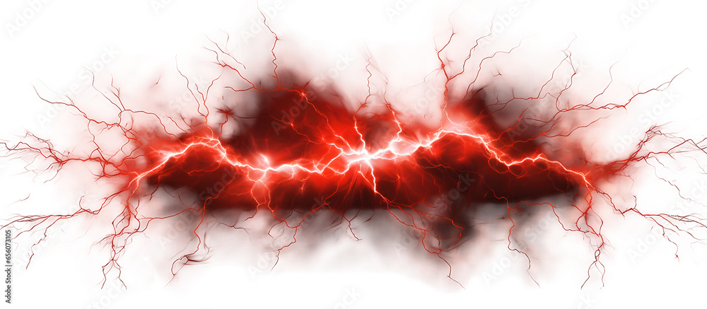 Thunder storm realistic lightning on transparent background. Generative ...