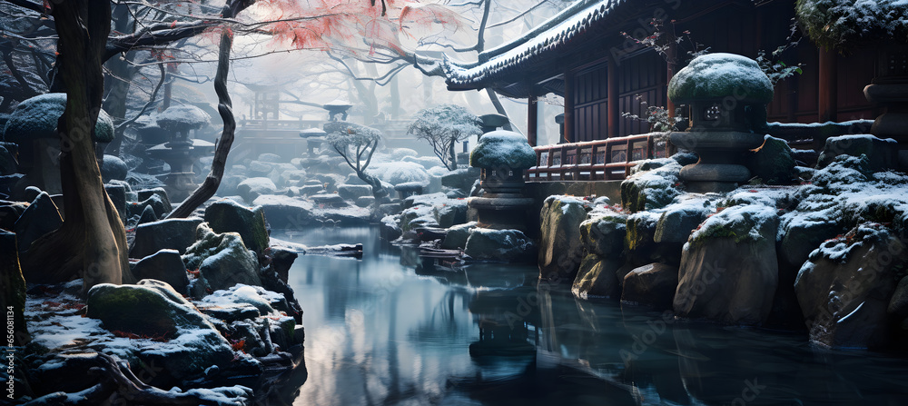 Traditional Japanese house, showcasing its unique architecture. Wooden ...