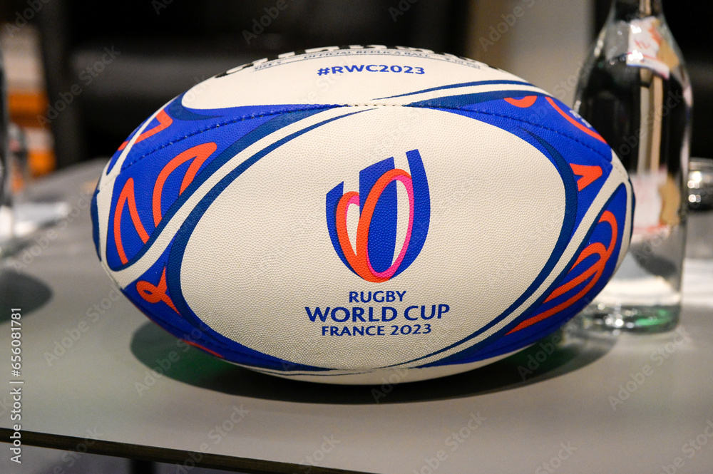 Le ballon de la coupe du monde de rugby qui se deroule en France en ...