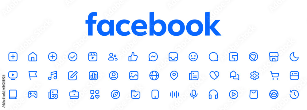 Facebook Redesign Brand Identity 2023 Stock Vector | Adobe Stock