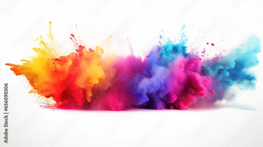 colorful rainbow holi paint color powder explosion garland banner ...
