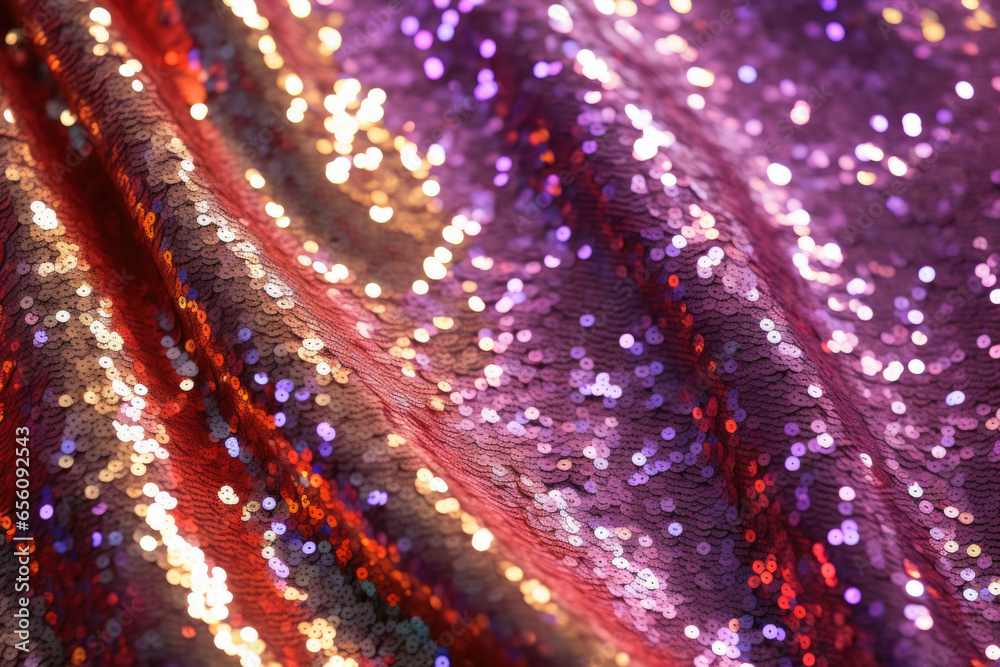 Original festive background image of sparkling sequins. Fabric texture ...