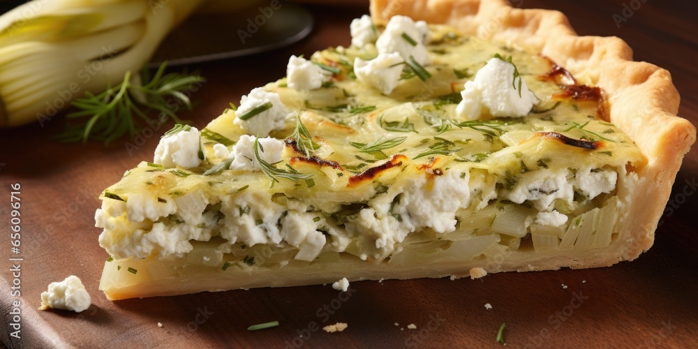 An eyecatching portrayal of a unique quiche, highlighting the marriage ...