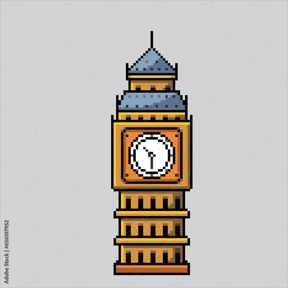 Pixel art illustration Big Ben. Pixelated Big Ben. Big Ben Tower ...