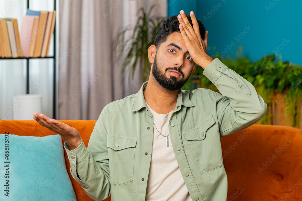 Face palm. Shame on you. Upset Indian man making disrespect gesture ...