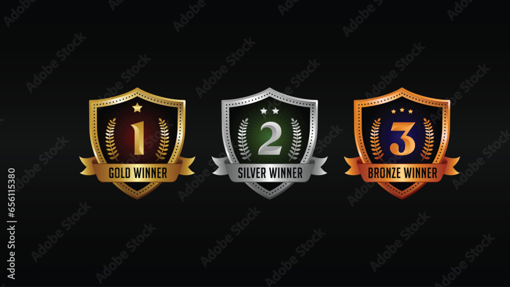 1st 2nd 3rd Winner badge guarantee. Honoring the Best with Gold, Silver ...