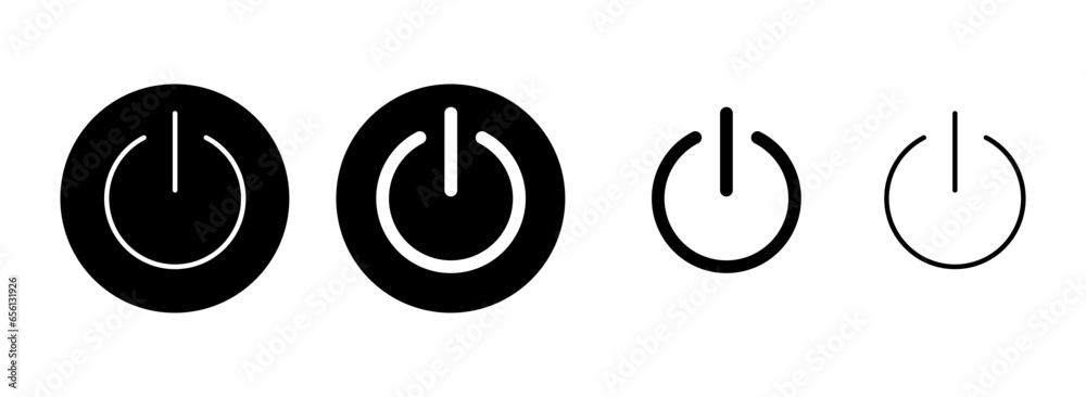 Power icon set illustration. Power Switch sign and symbol. Electric ...