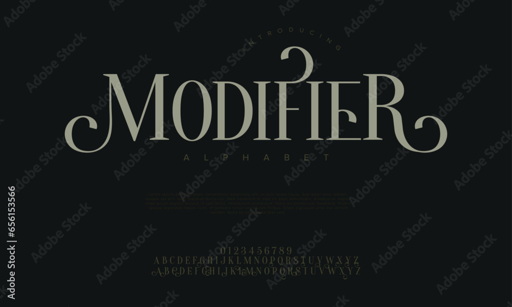 Modifier premium luxury elegant alphabet letters and numbers. Elegant ...