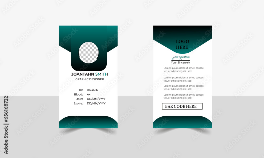ID card design Simple vector office ID card design template Blank ...
