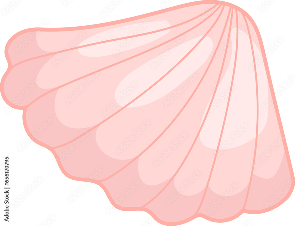 pink seashell svg illustration, seashell illustration isolated clip-art ...