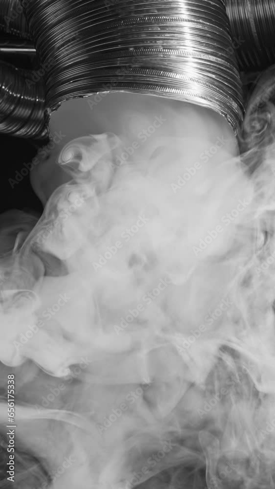 Vidéo Stock Vertical video. Smoke exhaust. Industrial smog. Air ...