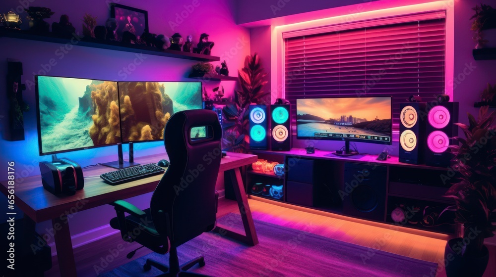 RGB lighting Gaming Room Represents Technologically Immersive Spaces ...