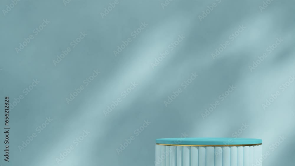 seamless shadow animation looping with blue wall and sun light, 3d ...