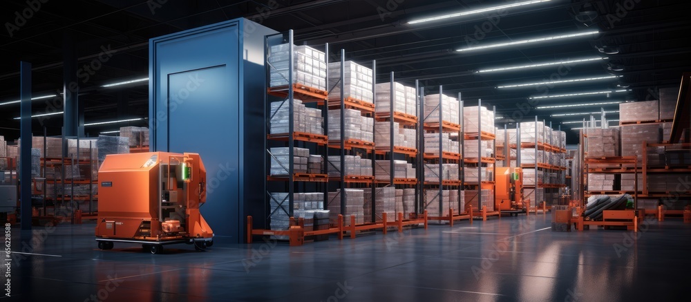 Vegetable storage in industrial refrigerated warehouse with cold store ...