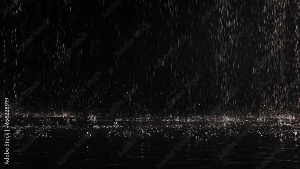 rain on the floor 3,Black screen rain, rain flowing on the roof, rain ...