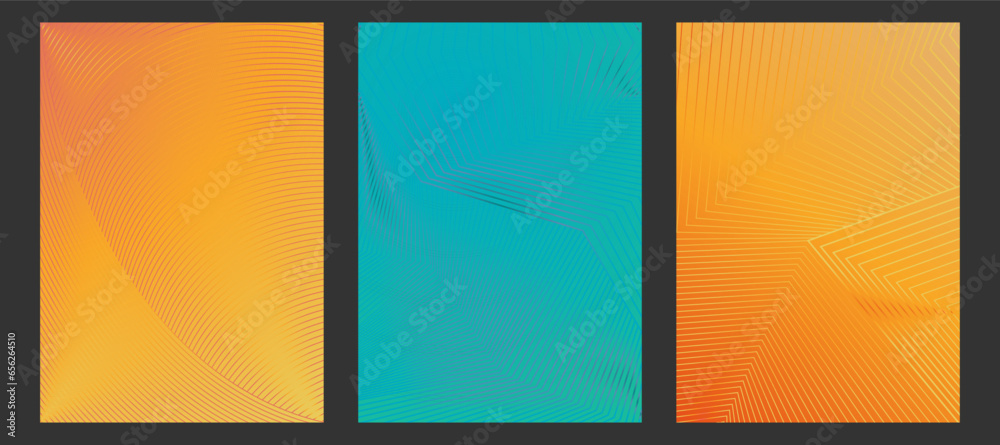 Colorful linear composition. A set of layouts for the design of banners ...