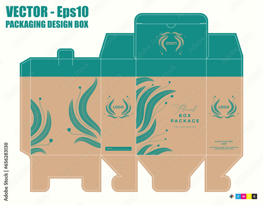 Luxury Box packaging seamless pattern die cut template design Stock ...