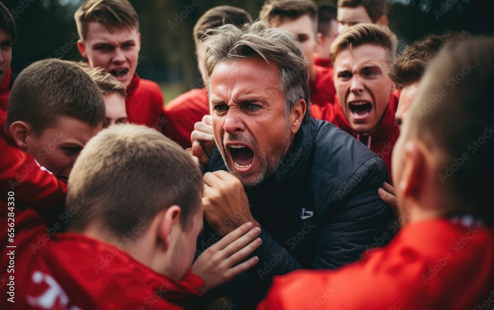 Stressed football team coach under pressure. Generative AI Stock Photo ...