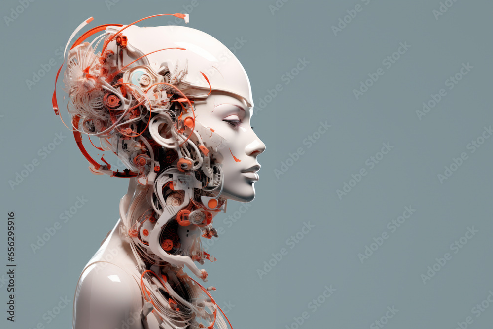 An abstract, dreamlike portrayal of AI-generated art morphing into ...