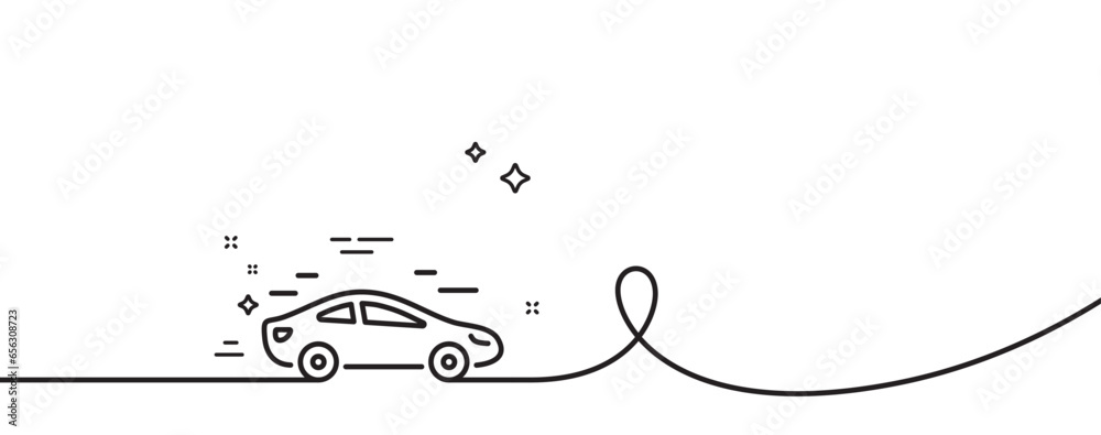 Car transport line icon. Continuous one line with curl. Transportation ...
