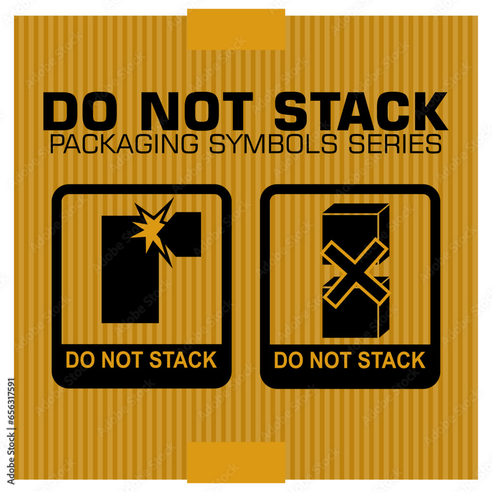 Vetor de Do Not Stack, Packaging symbols series, sticker vector do ...