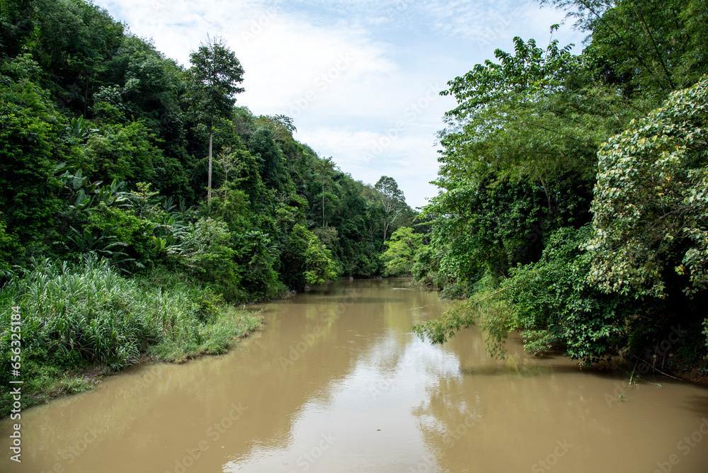 View of Pattani river from Tae Pu Su Bridge is the most famous landmark ...