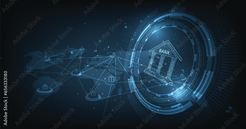 Online banking technology concept. Isometric illustration of the bank ...